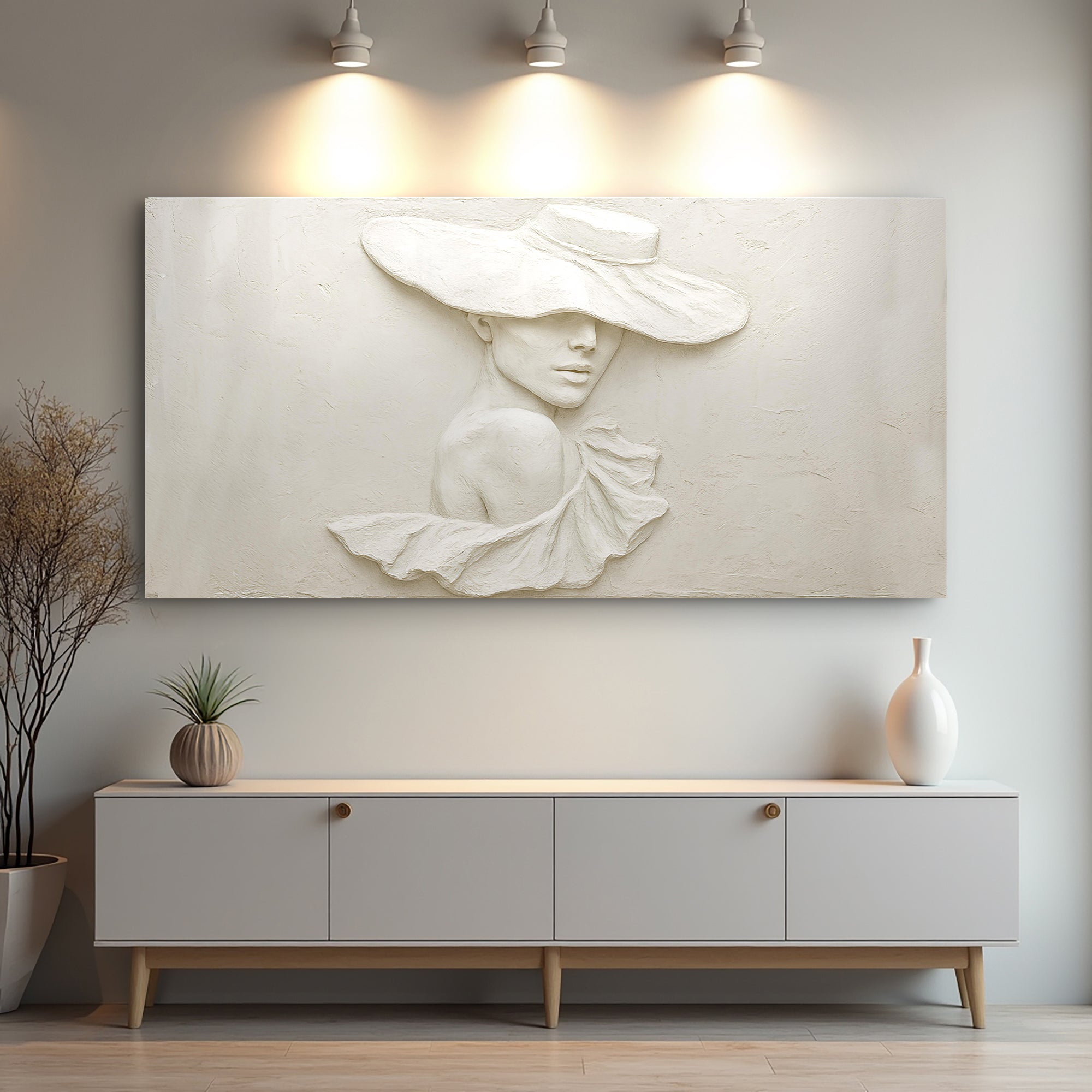 3D Minimalist Female Portrait Wall Art – Nona and Papa Gifts