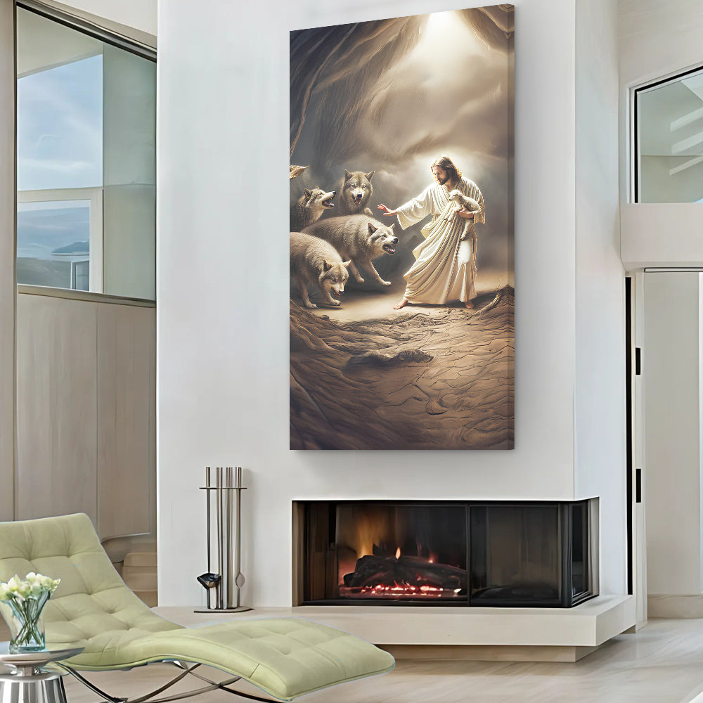 Jesus Protects The Lamb From Wolves Faith Wall Art VII – Nona and Papa ...