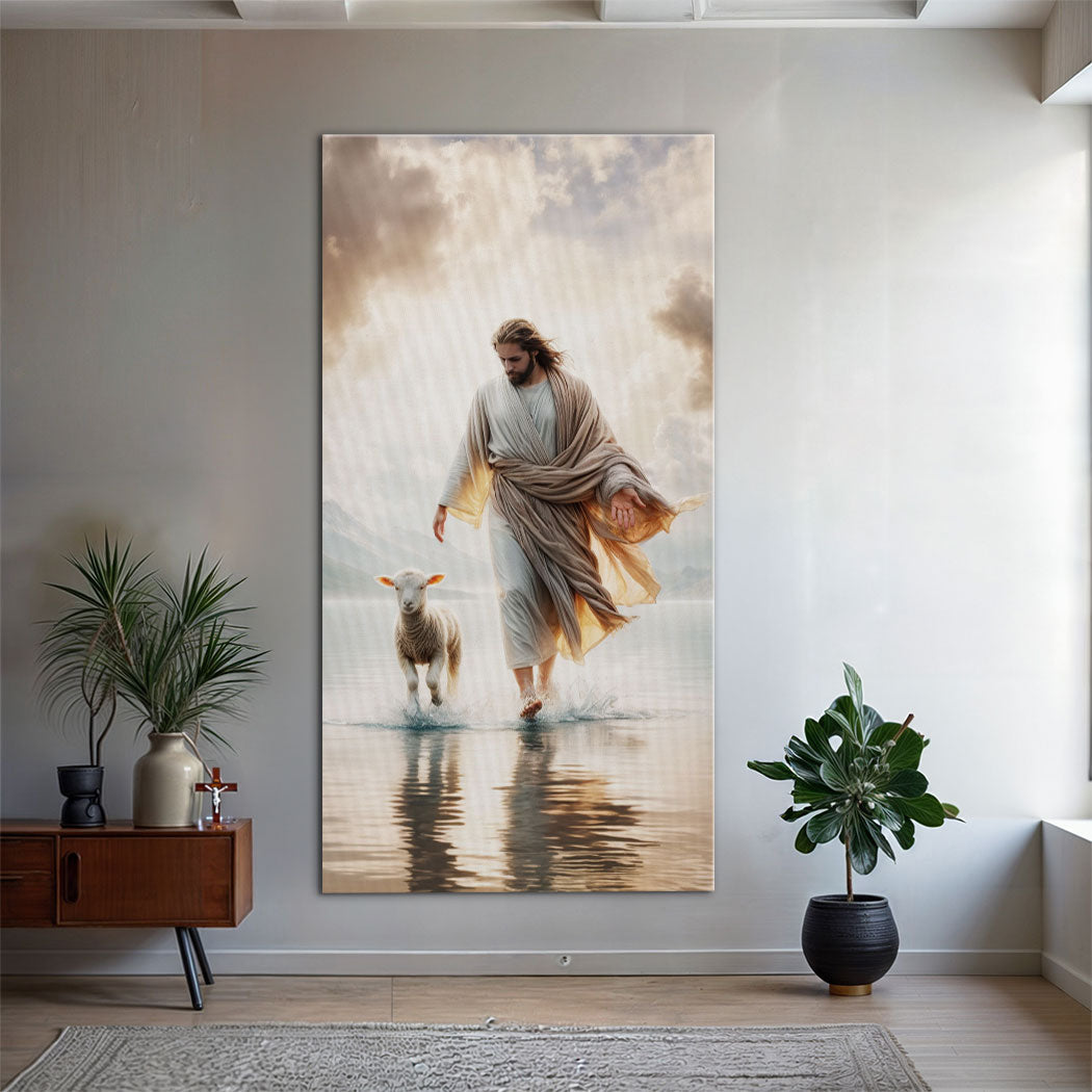 Jesus Protects The Lamb From Wolves Faith Wall Art XIII – Nona and Papa ...