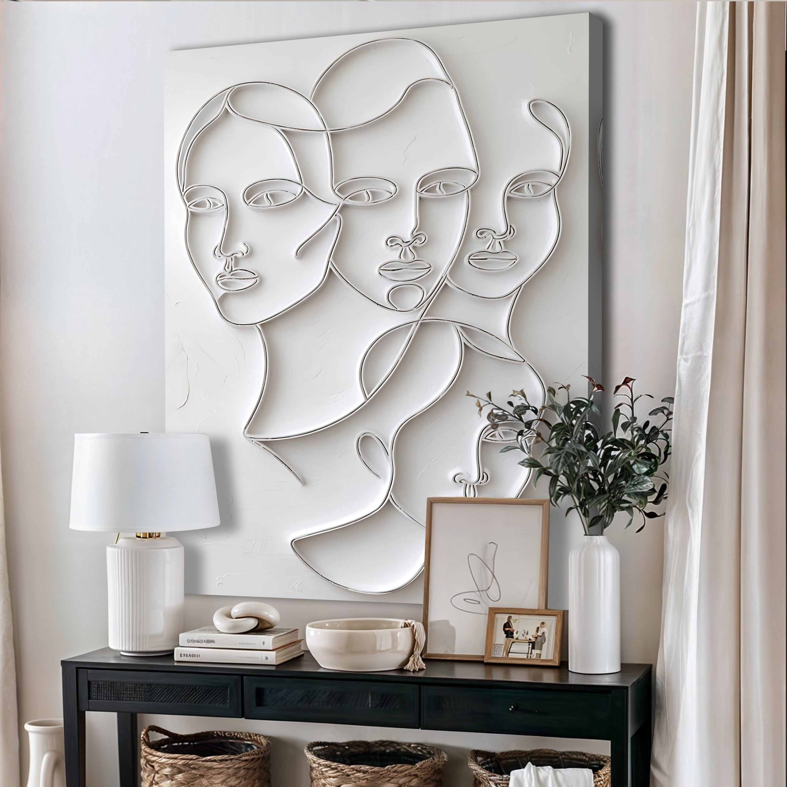 3D Minimalist Faces Wall Art – Nona and Papa Gifts