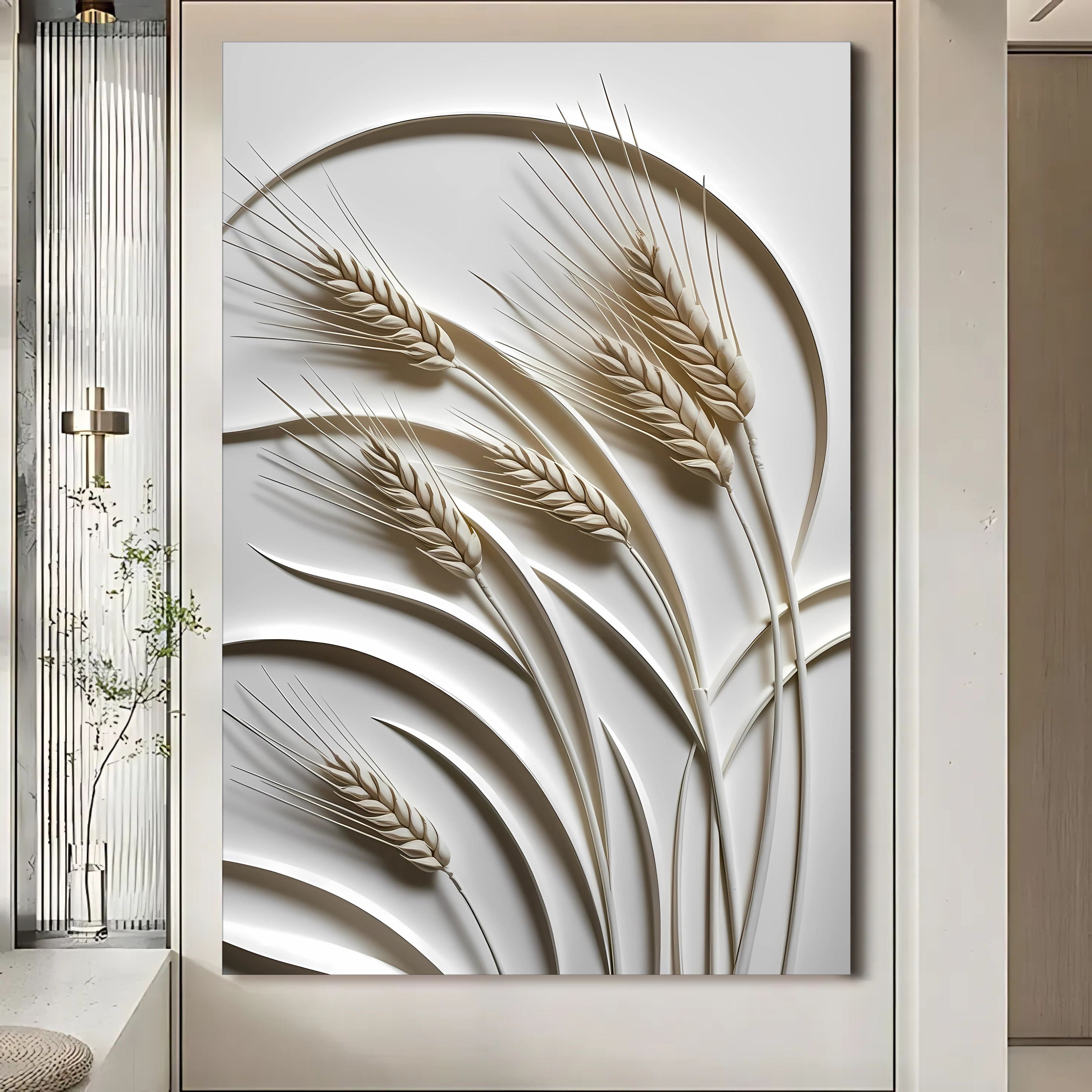 3D Minimalist Wheat Wall Art – Nona and Papa Gifts