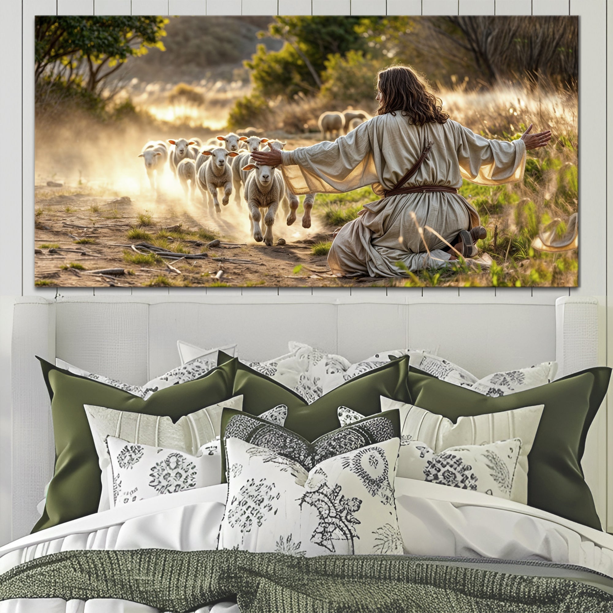 Jesus Protects The Lamb From Wolves Faith Wall Art VIII – Nona and Papa ...