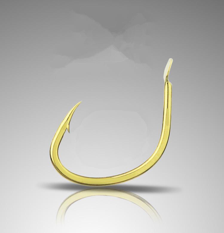 Rompin 30pcs/box 6#-12# fishing hooks gold color wide belly super shar ...