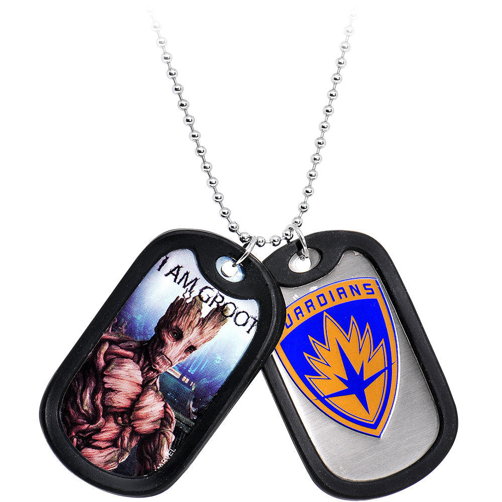 Licensed Steel Guardians and Groot Double Dog Tag Pendant Necklace ...
