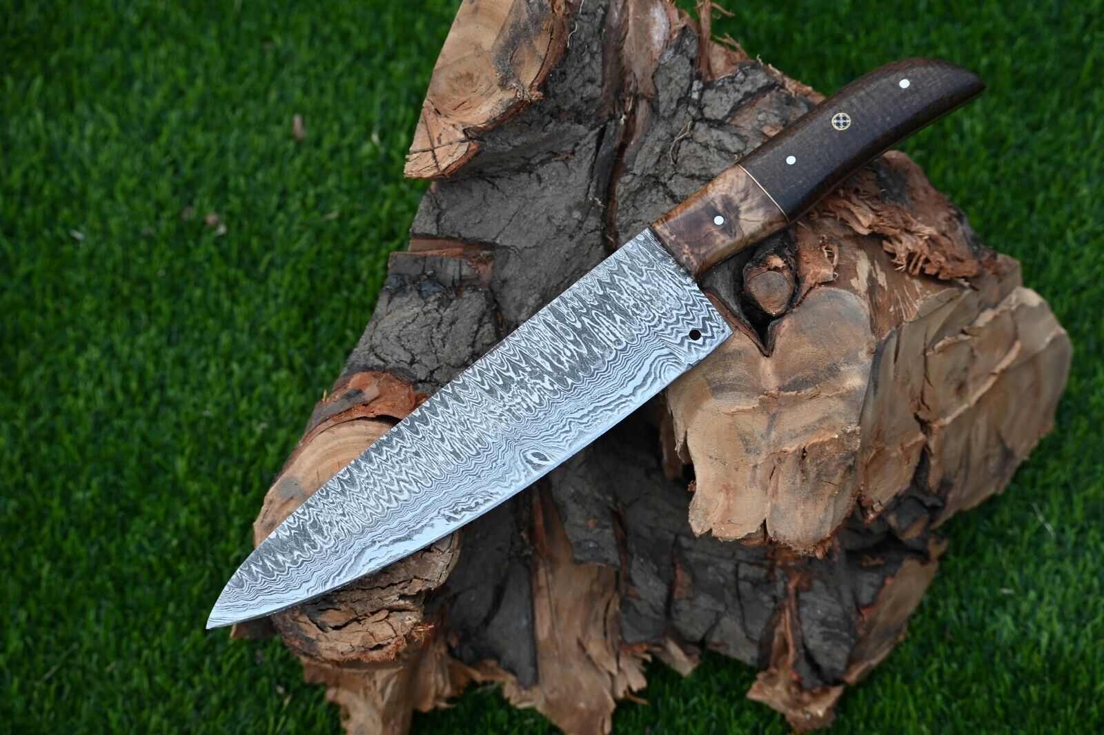 Premium Custom Handmade Damascus Steel Chef Knife with Rosewood & Mica ...