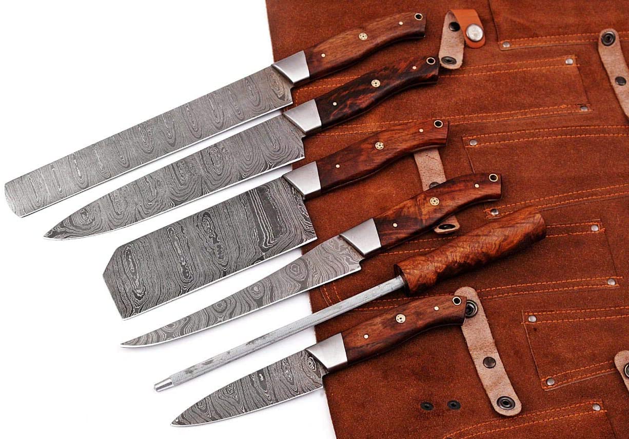 Custom Handmade Damascus Steel Chef’s Knife with Rosewood Handle – 8-I ...