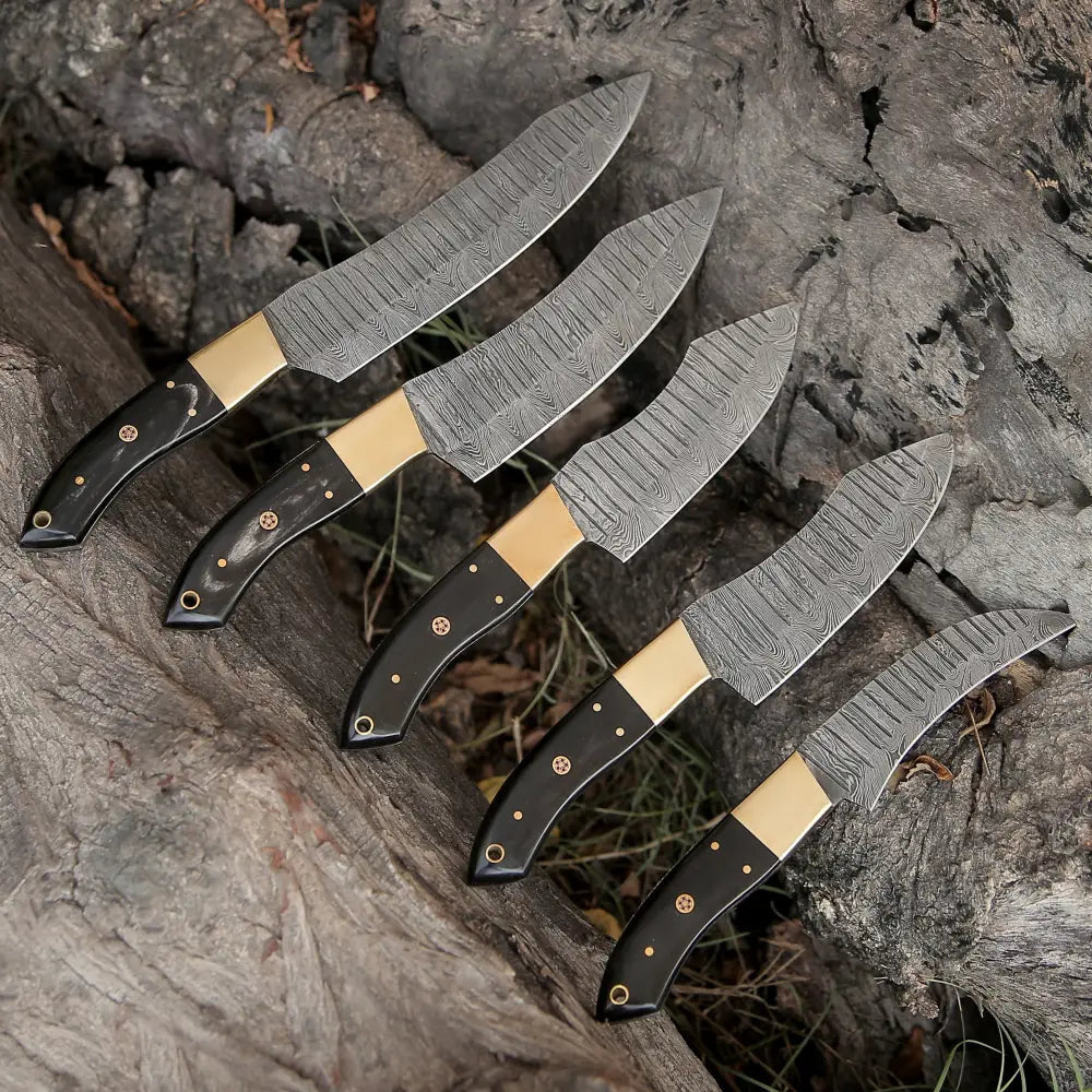 Custom Handmade Damascus Steel Kitchen Knife Set – Nona and Papa Gifts