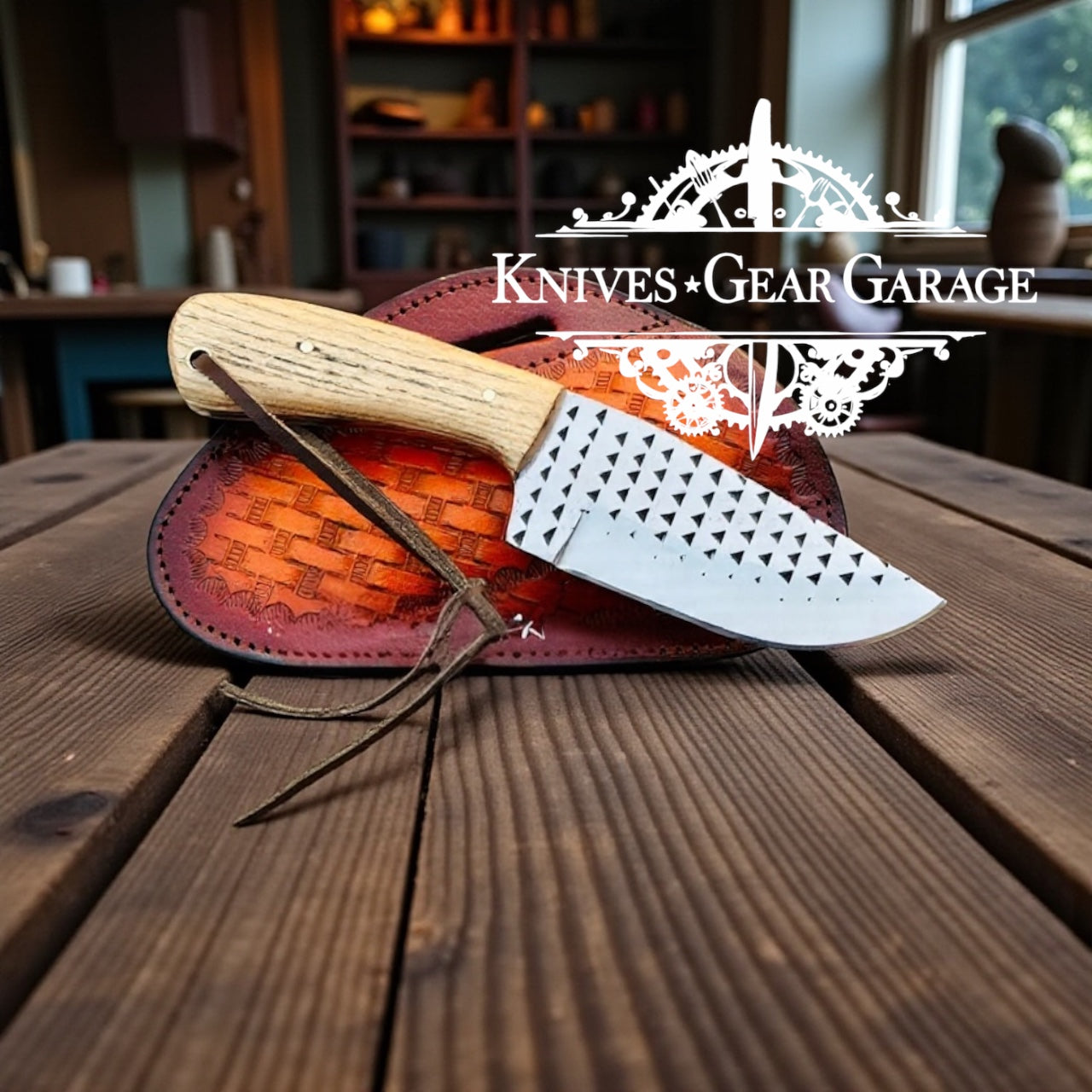 Handmade Skinning Knife 8" – Rasp Steel Blade with Ash Wood Handle ...