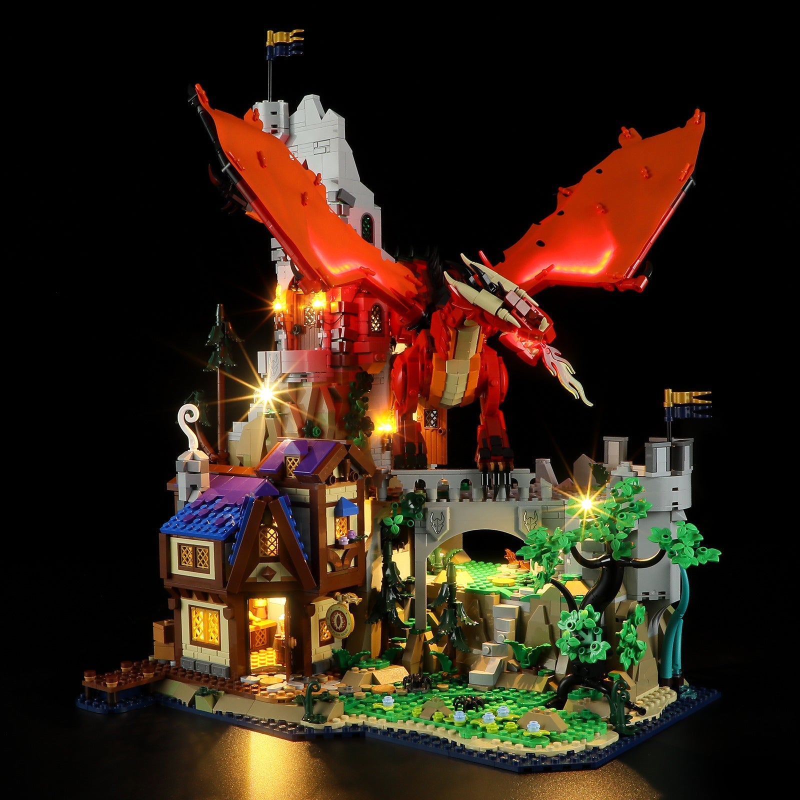 21348 Dragon and Dungeon Red Dragon Legend LED Lighting Building Block ...