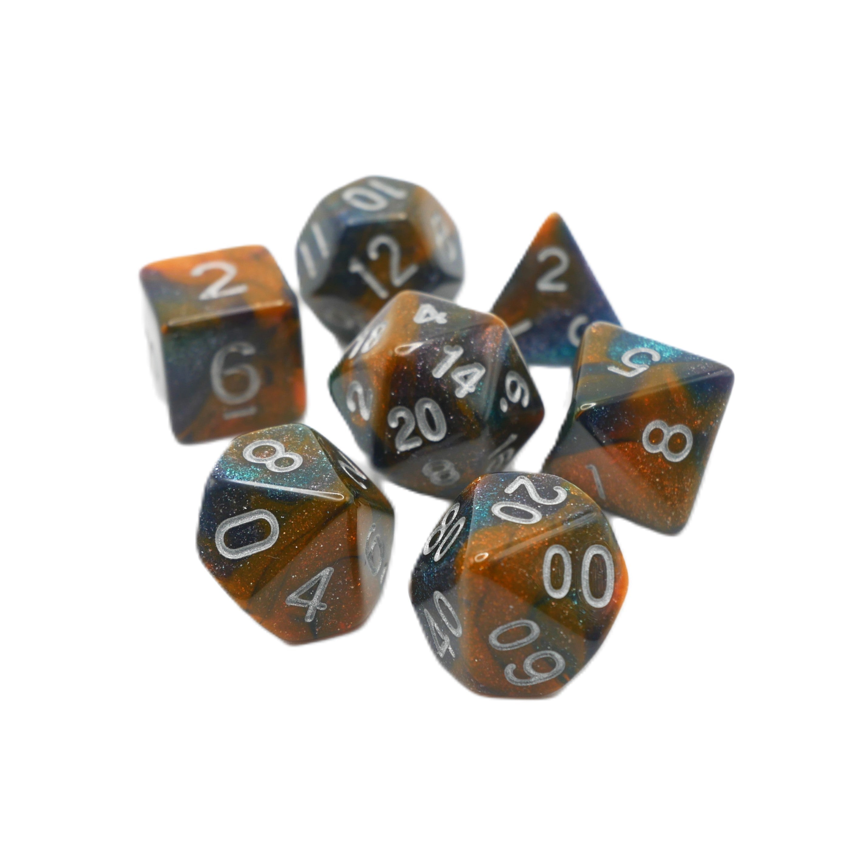 Mysterious Ink - 7 Piece DnD Dice Set | Acrylic RPG Gaming Dice – Nona ...