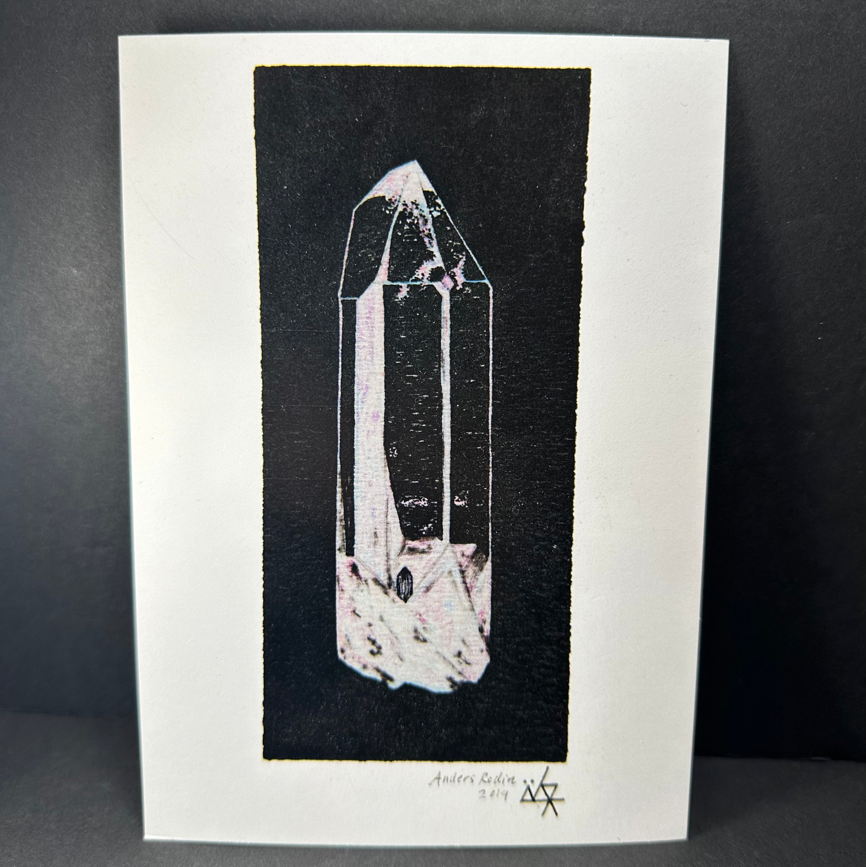 Hand Drawn Quartz Crystal Artwork Postcard – Nona and Papa Gifts