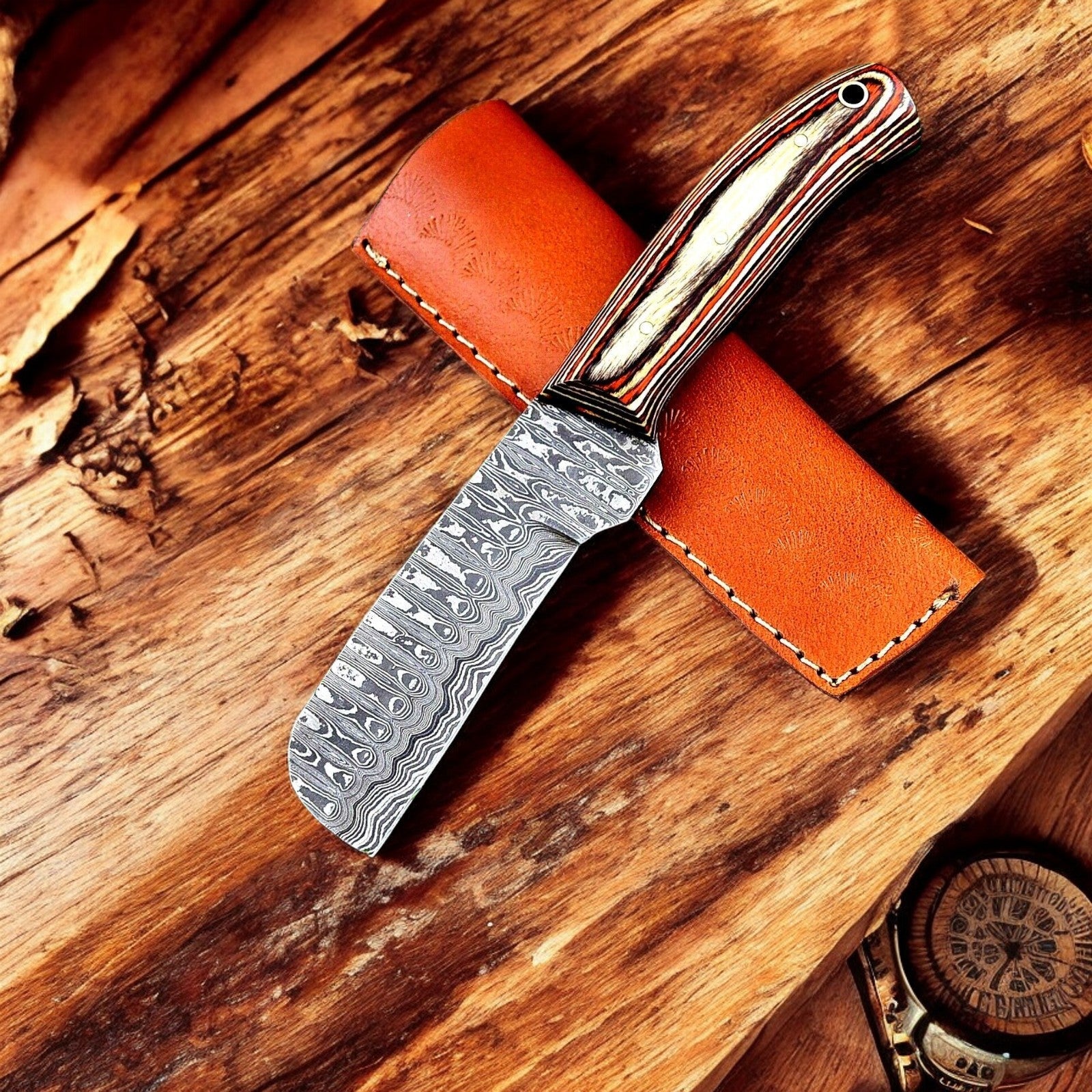 Custom Handmade Bull Cutter Knife – Damascus Steel Blade – Nona and ...