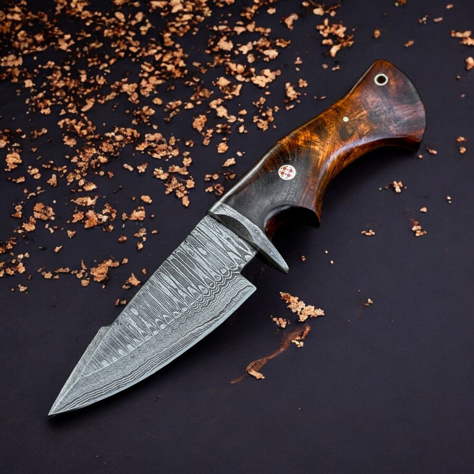 Custom Handmade Damascus Steel Bobcat Knife – 9-Inch Blade with Damasc ...