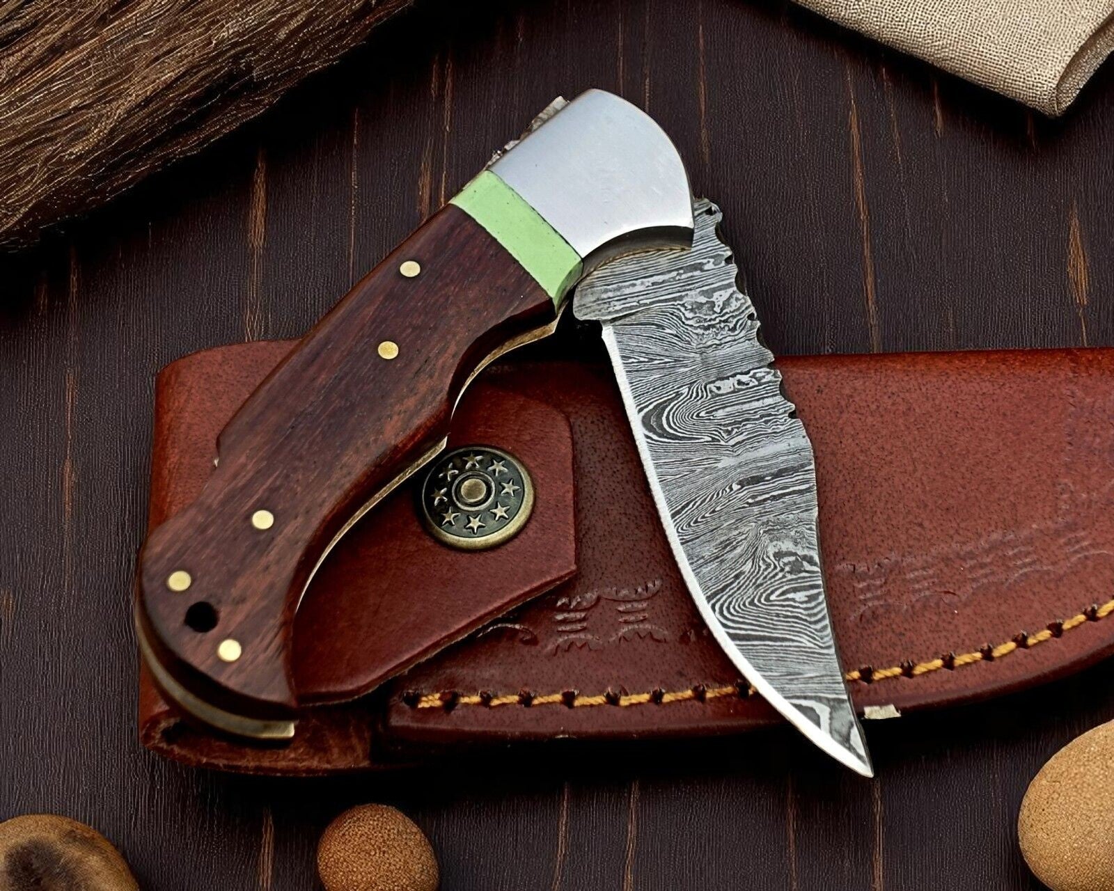Custom Folding Knives - Rosewood Back Lock 3" Blade – Nona and Papa Gifts